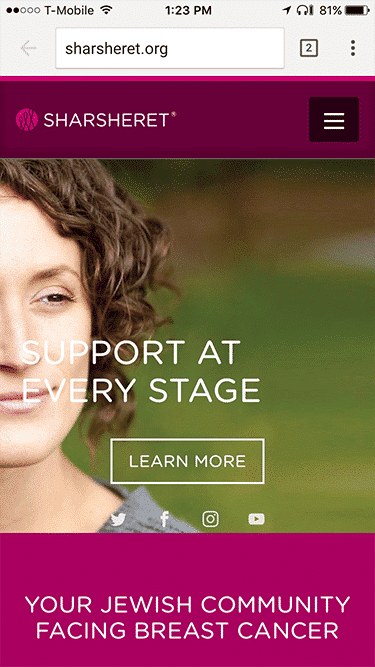 Sharsheret Website Redesign